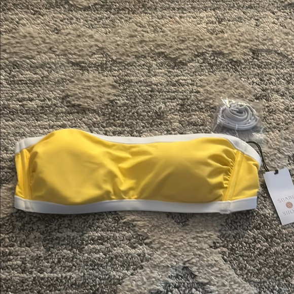 Shade & Shore | Swim | Yellow And White Strapless Bikini Top | Poshmark